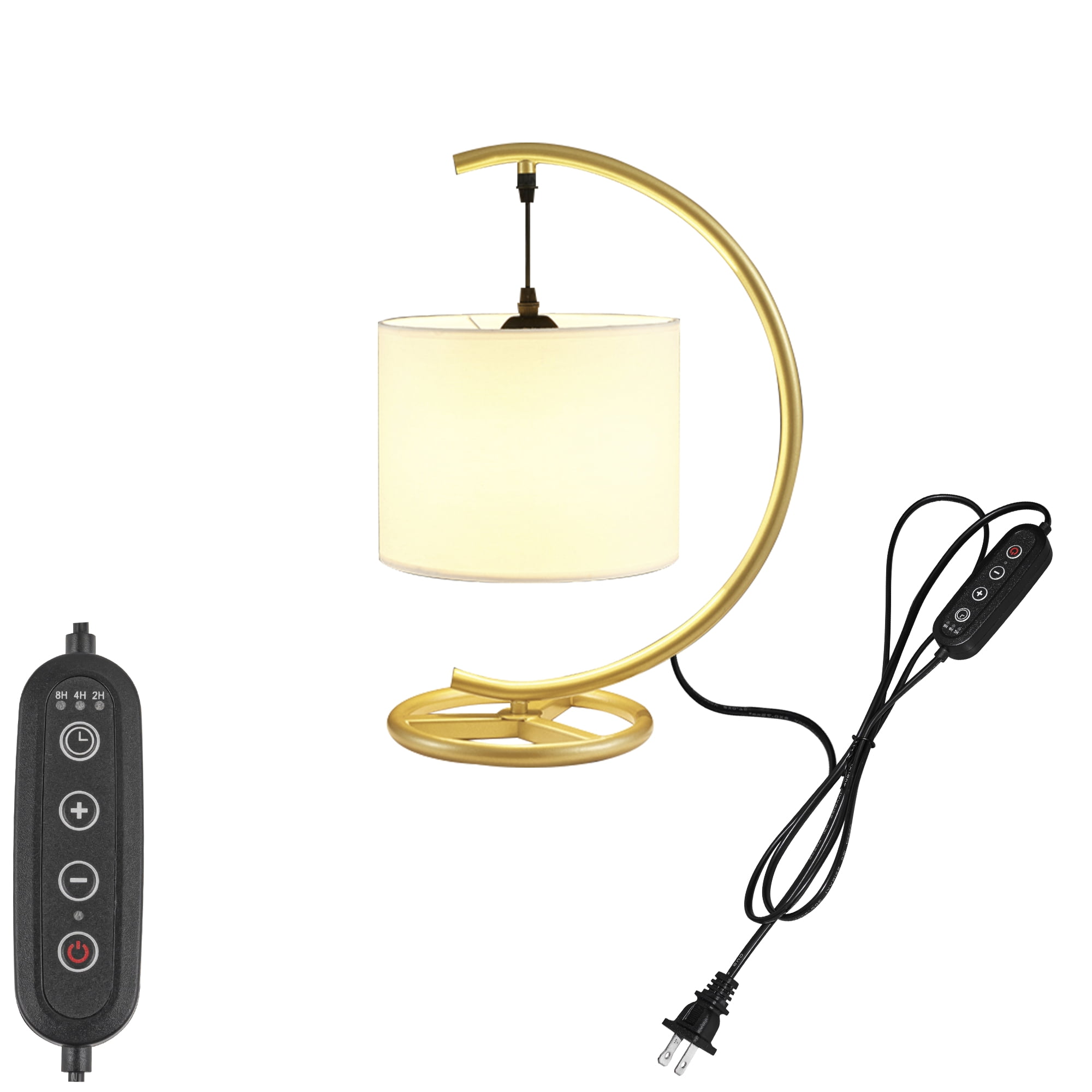 Kiven Modern Plug in Table Lamp, Dimmable Desk Lamp with White Fabric ...