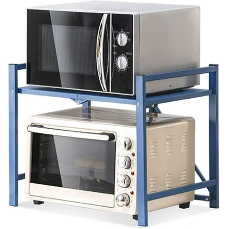 Kitchen Storage Baker's Rack Foldable Microwave Oven Rack 2-Tier ...