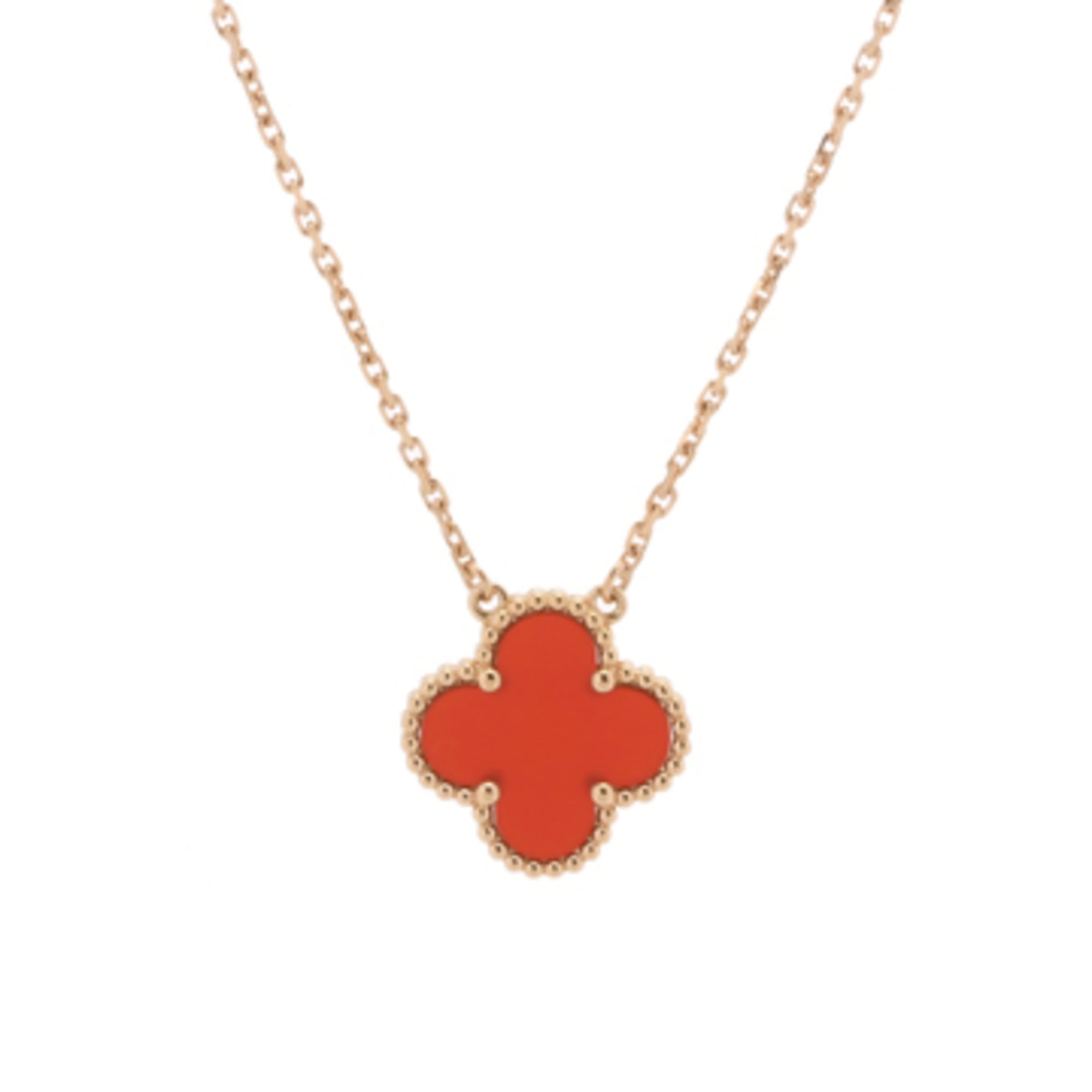 Pre-Owned VAN CLEEF & ARPELS Vintage Alhambra Red/Gold VCARD38500 Women ...