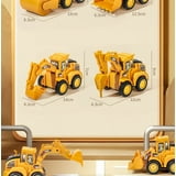 4pcs Engineering Vehicle Model Press Sliding Car Excavator Bulldozer ...