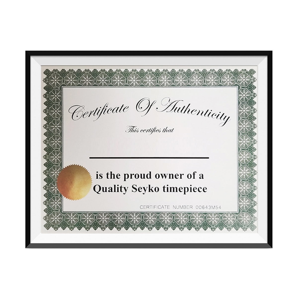 Quality Seyko Timepiece Certificate Of Authenticity The Office TV ...
