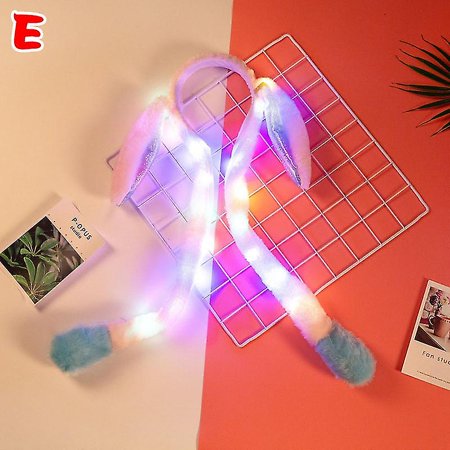 60cm Cute Rabbit Pikachu Plush Cap With Movable Ears Glowing Hat Gift ...