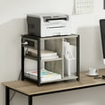 Juiluna Large 3-Tier Metal Shelf Printer Stand With Charging Station ...