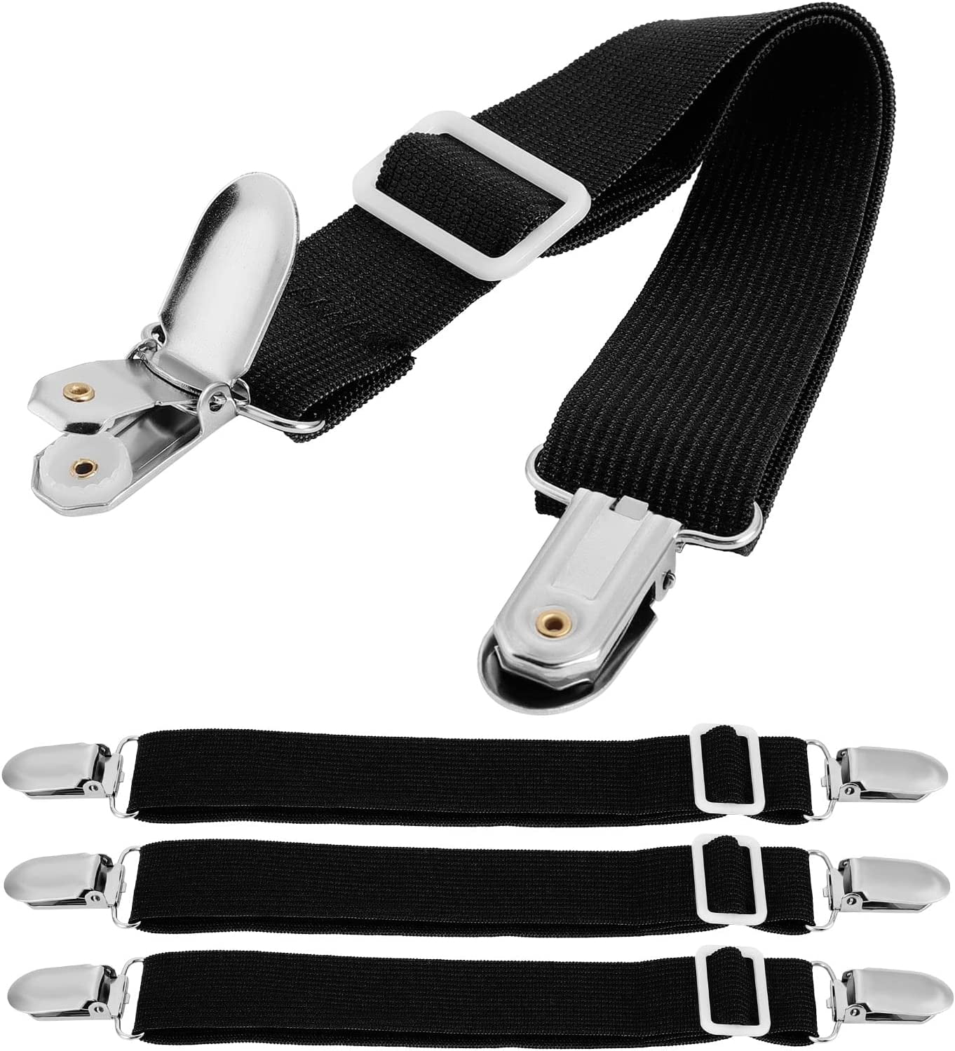 KEESIN 4PCS Adjustable Bed Fasteners,Fitted Sheet Clips with Elastic ...