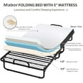 Metal Folding Bed with 5 Inch Mattress Twin Size Portable Guest Beds ...