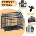 52 Inch Heavy Duty Dog Crate, Double Door Design with Lockable Wheels ...