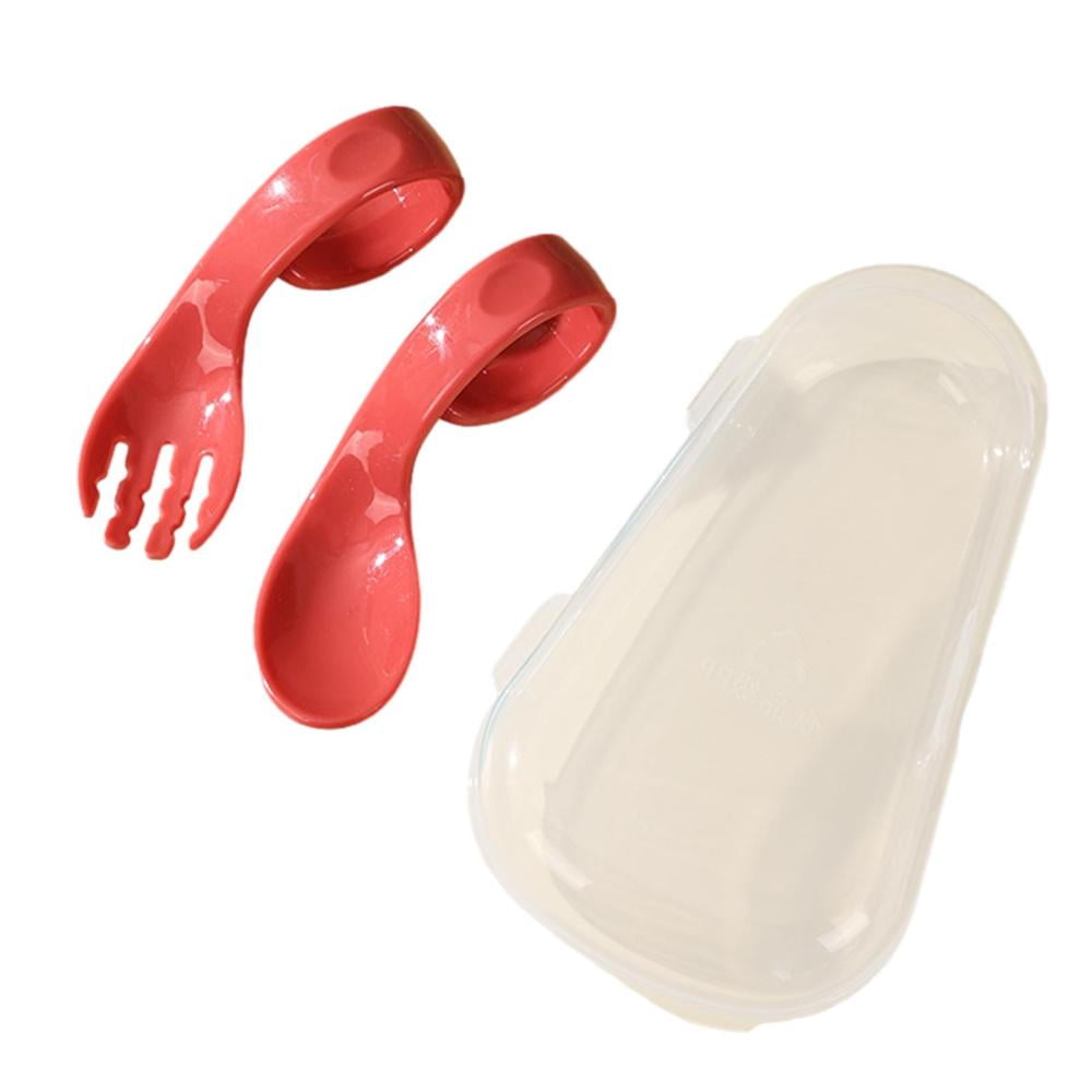 Infant and Toddler Auxiliary Spoon Curved Handle Fork Spoon Set,Fit ...
