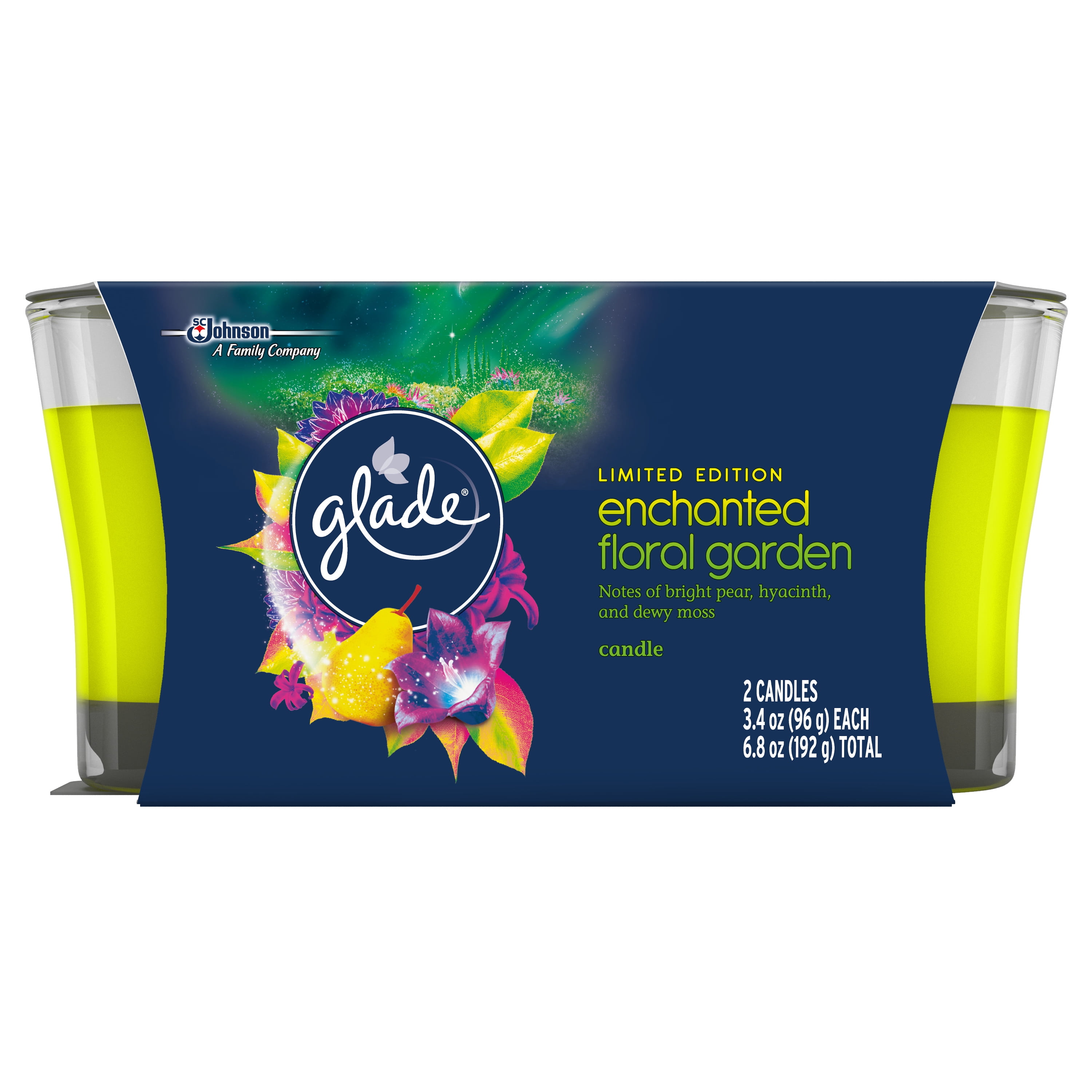Glade Jar Candle Air Freshener, Enchanted Floral Garden, 2 candles, 6.8 ...