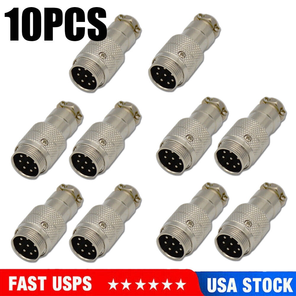 10 PCS 8 Pin Ham & CB Radio MIC Microphone Connector Male Plug Solder ...