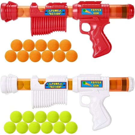 Power Popper Gun Set Includes 2 Pack of Guns,22 Foam Balls.Air Powered ...