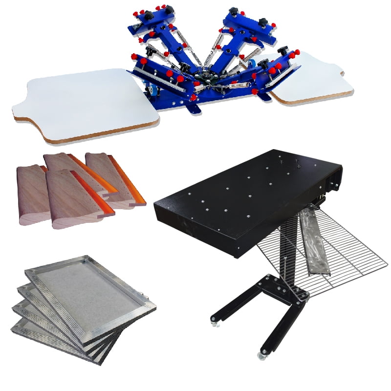 Techtongda 4 Color Screen Printing Machine Kit Bundle Flash Dryer ...