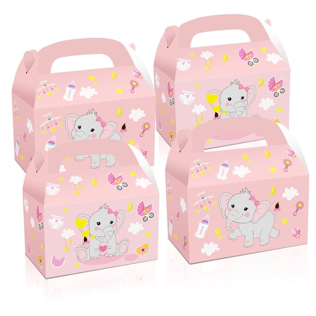 24 Pack Party Favor Boxes, Cute Elephant Treat Bags, Gable Boxes for ...
