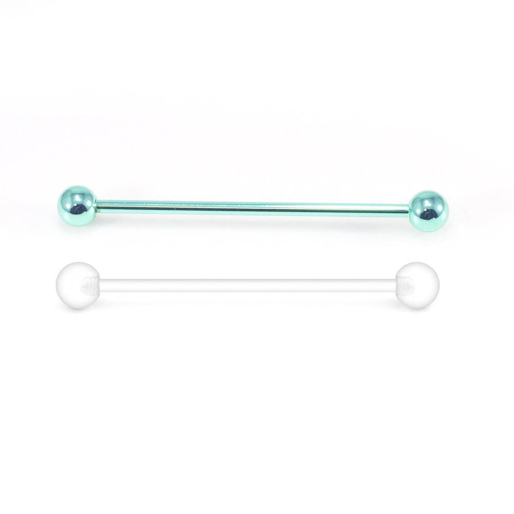 Industrial Barbell and Retainer Pack of 2 Stainless Steel Anodized ...