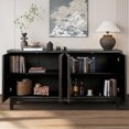 Atumcto 60" Mid Century Sideboard Buffet Cabinet with 4 Convex Diamond ...