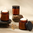 ACDANC 4 oz Glass Jars with Lids, 4 Pack Amber Cosmetic Jars with Black ...