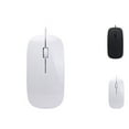 Wired Ultra-thin Mini Mouse Desktop Computer Laptop Matte Black White ...