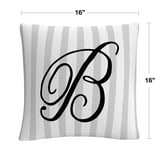 Gray Striped Ornate Letter Script B By Abc 16 X 16 Decorative Throw ...