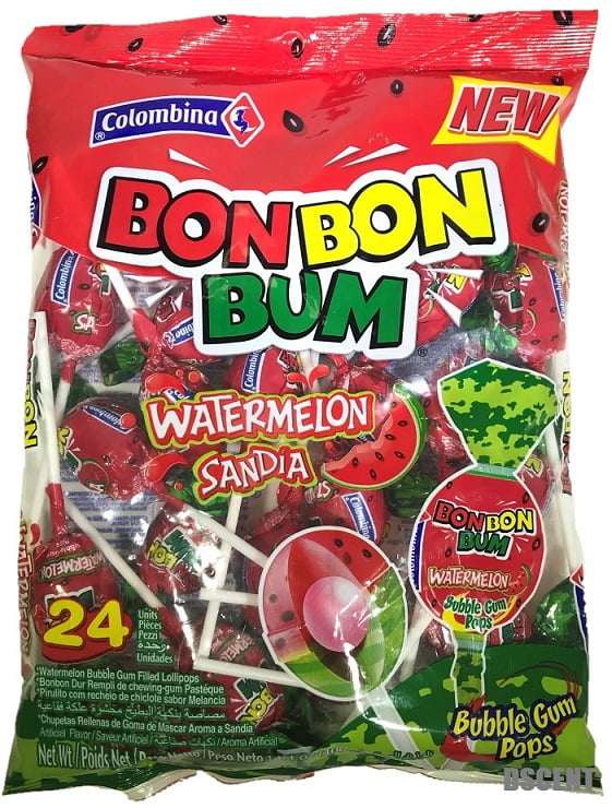 Colombina BON BON BUM Watermelon 24Ct - Walmart.com - Walmart.com
