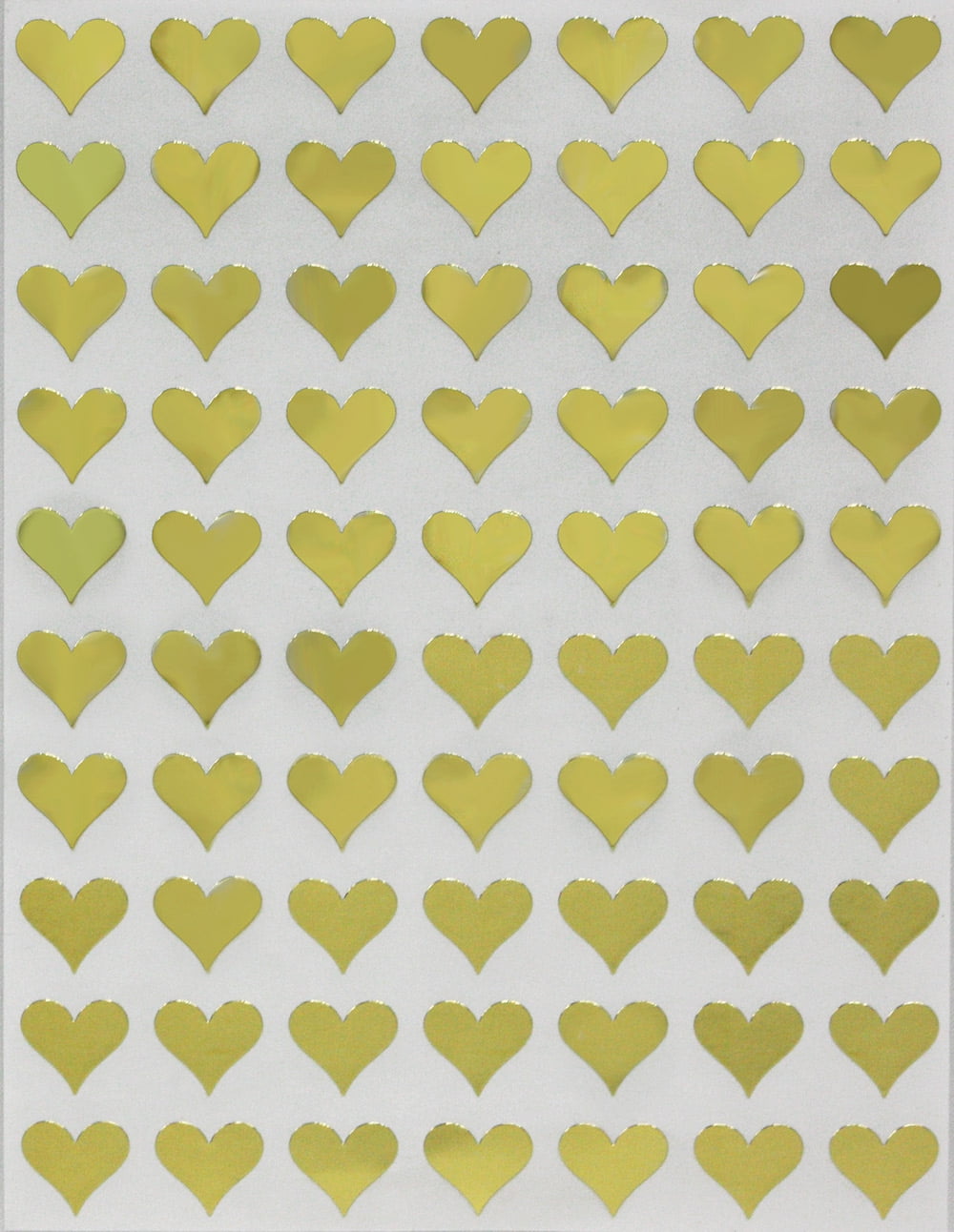 Heart Shape Adhesive Label 13mm (1/2) 0.5 inch Metallic Gold Hearts ...