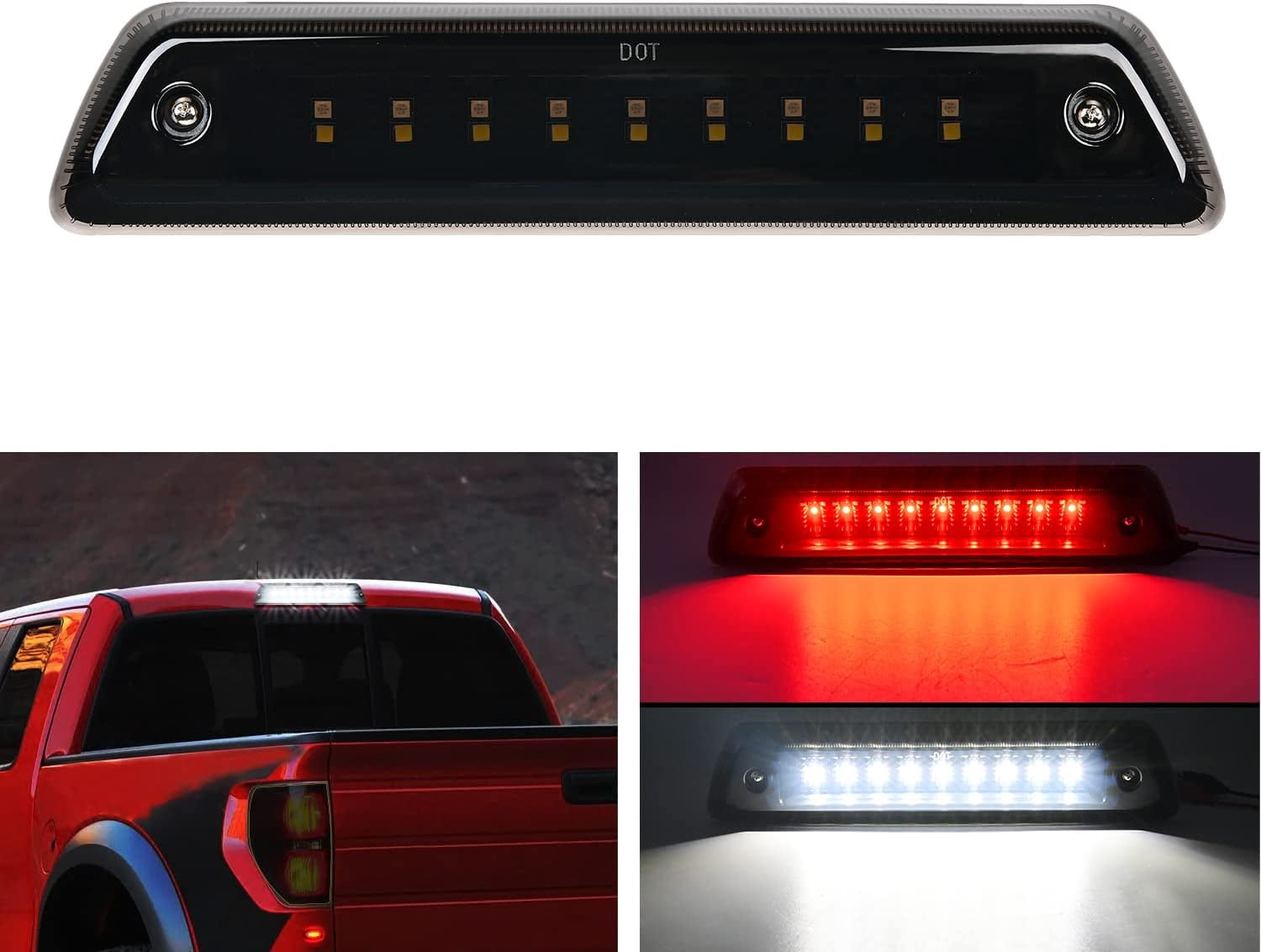 Nilight Third Brake Light Tail High Mount 3rd Stop Cargo Reverse LED ...