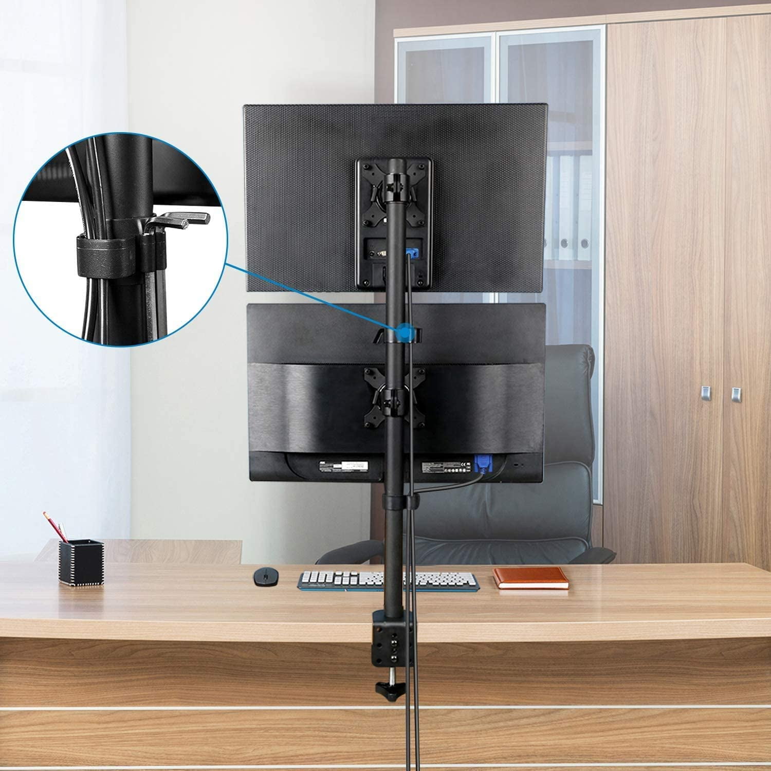 Buy Vertical Monitor Stand for 2 Monitors, 13-27 inch Dual Stacking ...