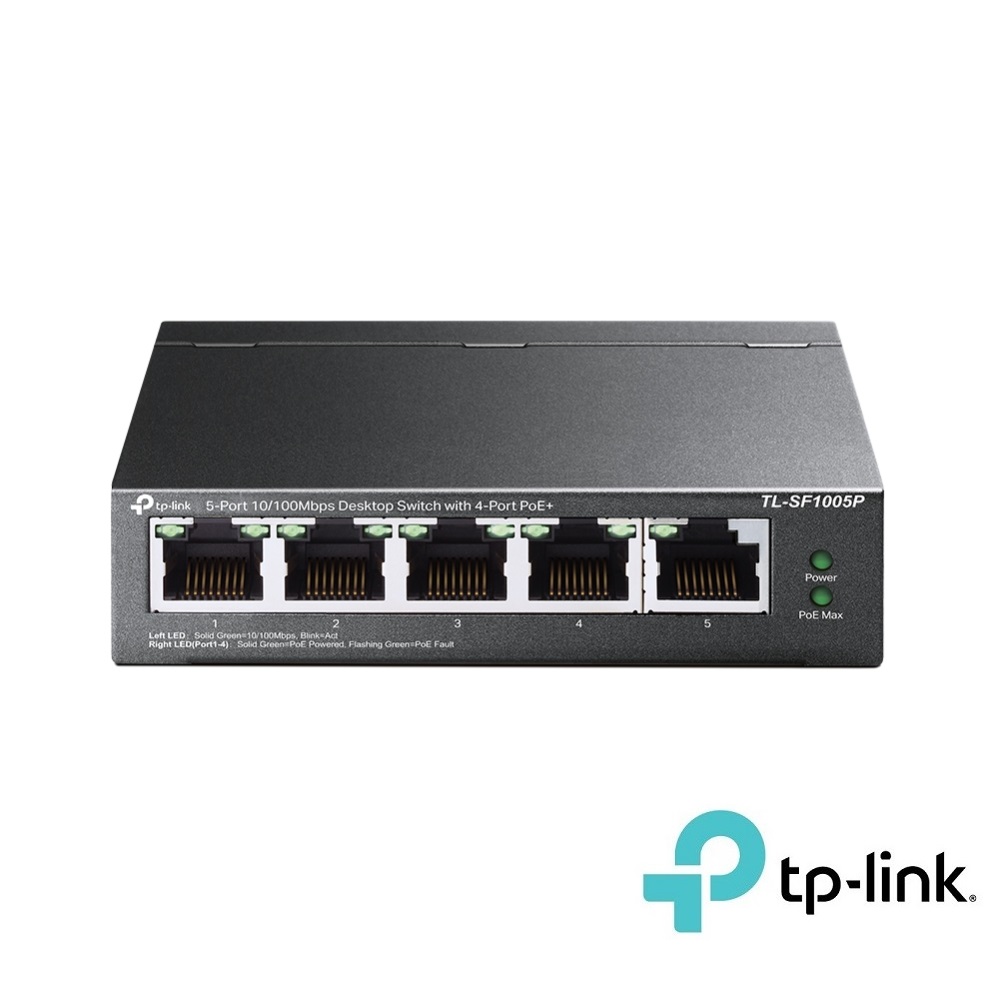 ACCL 5-Port 10/100Mbps Desktop Switch with 4-Port PoE TL-SF1005P, 1 ...