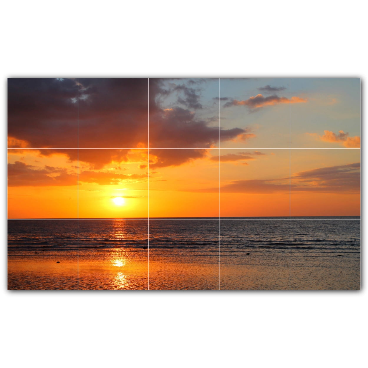 Picture-Tiles.com: Sunset Ceramic Tile Wall Mural WAL500981-53XL. 60"W ...