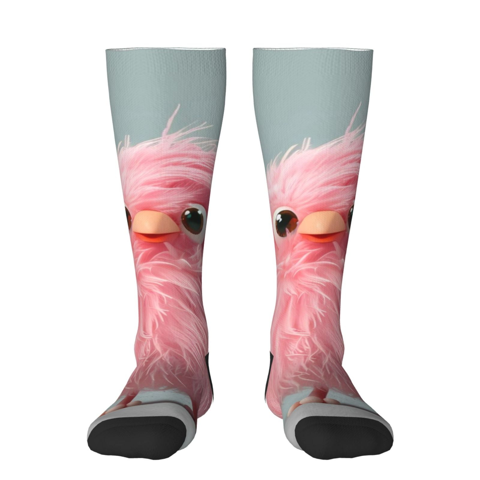 Click here for Naloa Adorable Pink Fluffy Birds Print Knee Socks... prices