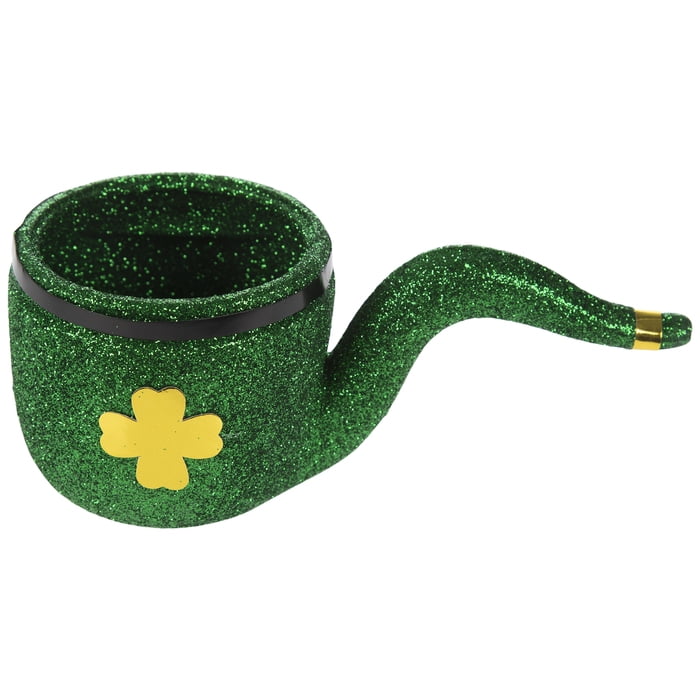 Green Glitter Four-Leaf Clover Pipe Table Decoration St. Patrick's Day ...