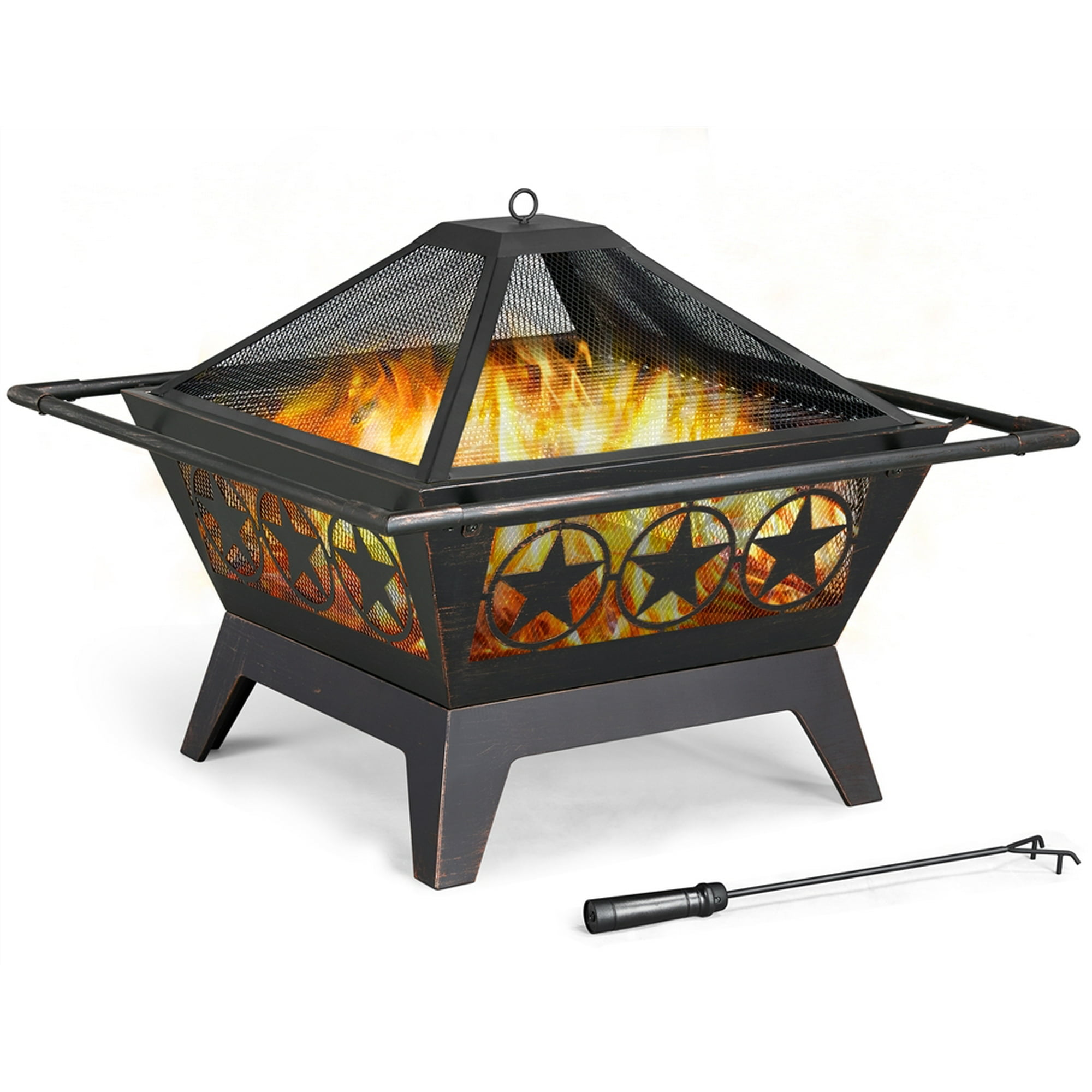 Click here for Yaheetech Outdoor Round Iron Fire Pit With Mesh Co... prices