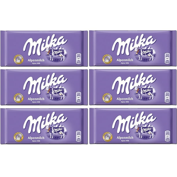Milka Alpenmilch Alpine Milk Chocolate, 100g (Pack of 6) - Walmart.com