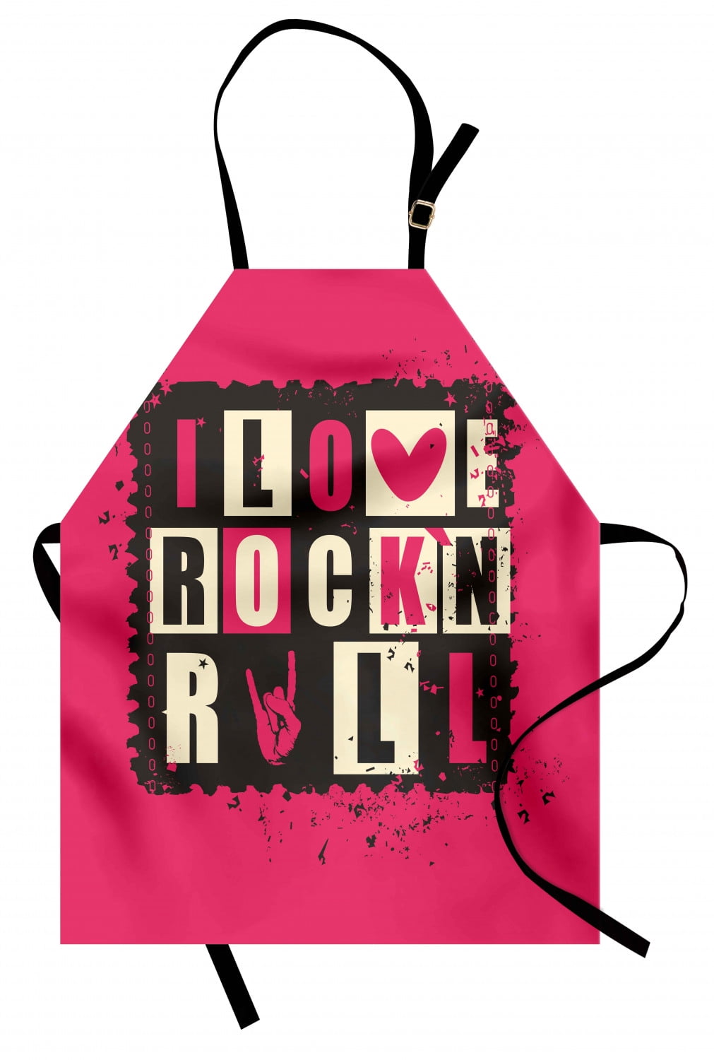 Retro Apron Vintage Letters "I Love Rock n Roll" on Grunge Poster Music ...