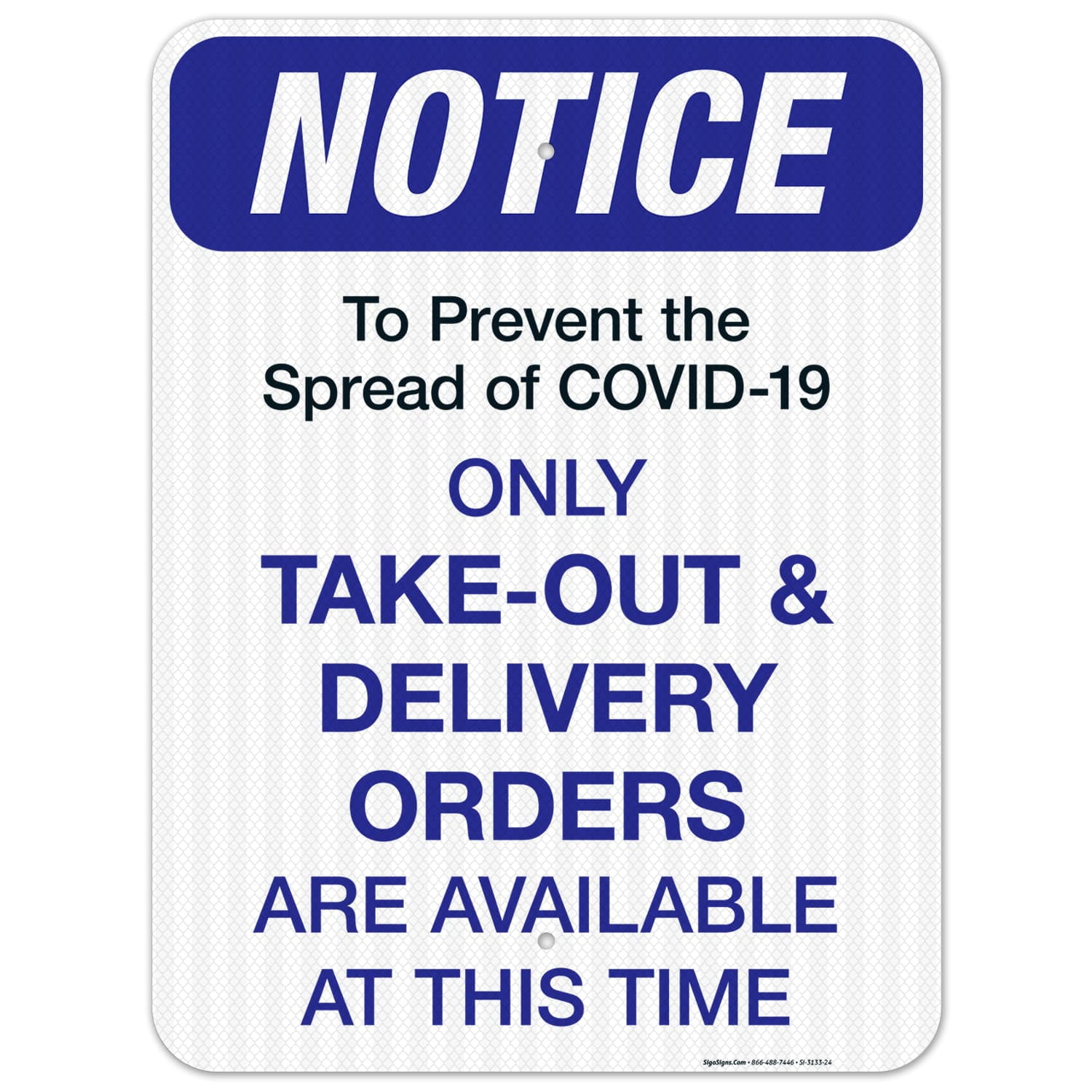 Social Distancing Sign,Takeout And Delivery Orders Only Sign, 18x24 ...