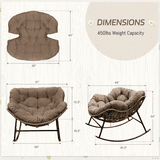 RADIATA Oversized Outdoor Papasan Rocking Chair for Patio, Heavy Duty ...