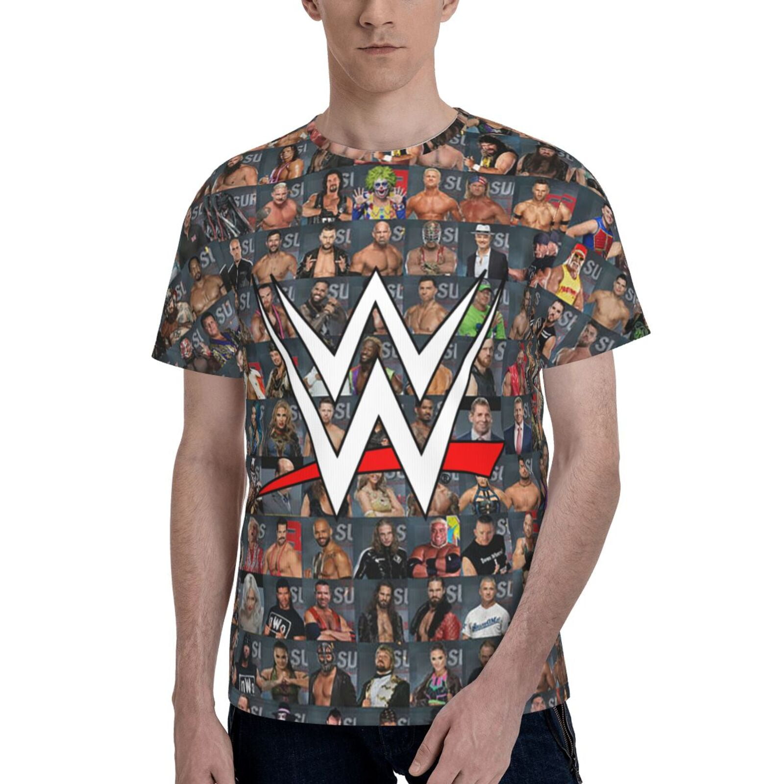 Click here for Knakhof Mens Wwe 3d Print T-Shirt Crewneck Short S... prices