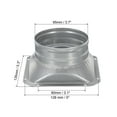 Uxcell 4 Inch Duct Connector Flange Square to Round Interface Metal ...