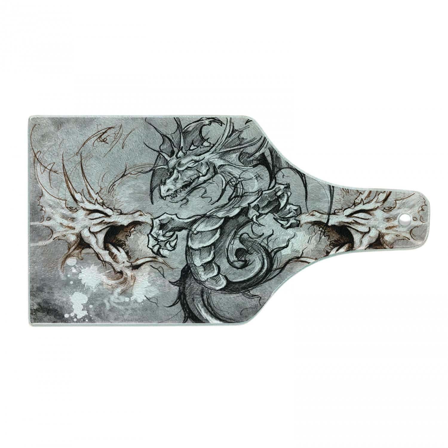 Dragon Cutting Board, Scary Creature in Sketch Horror Scene Monster ...