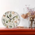 10" Artistic Round Wall Decorative Desk Clock Forest Animals and Trees ...