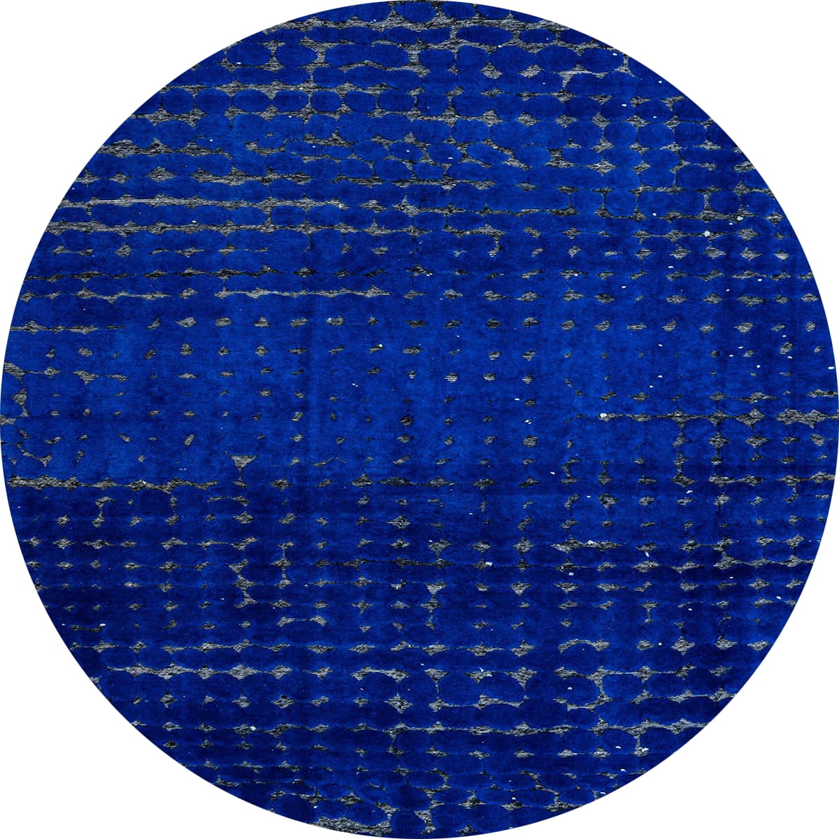 Ahgly Company Indoor Round Abstract Blue Abstract Area Rugs, 6' Round ...