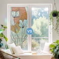 Abstract White Flowers Window Privacy Film, Rainbow Film Decorative ...