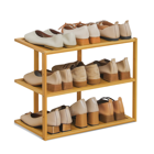 MoNiBloom Bamboo 3 Tiers 1 Drawer Shoes Rack, 9 Pairs Storage Cabinet ...