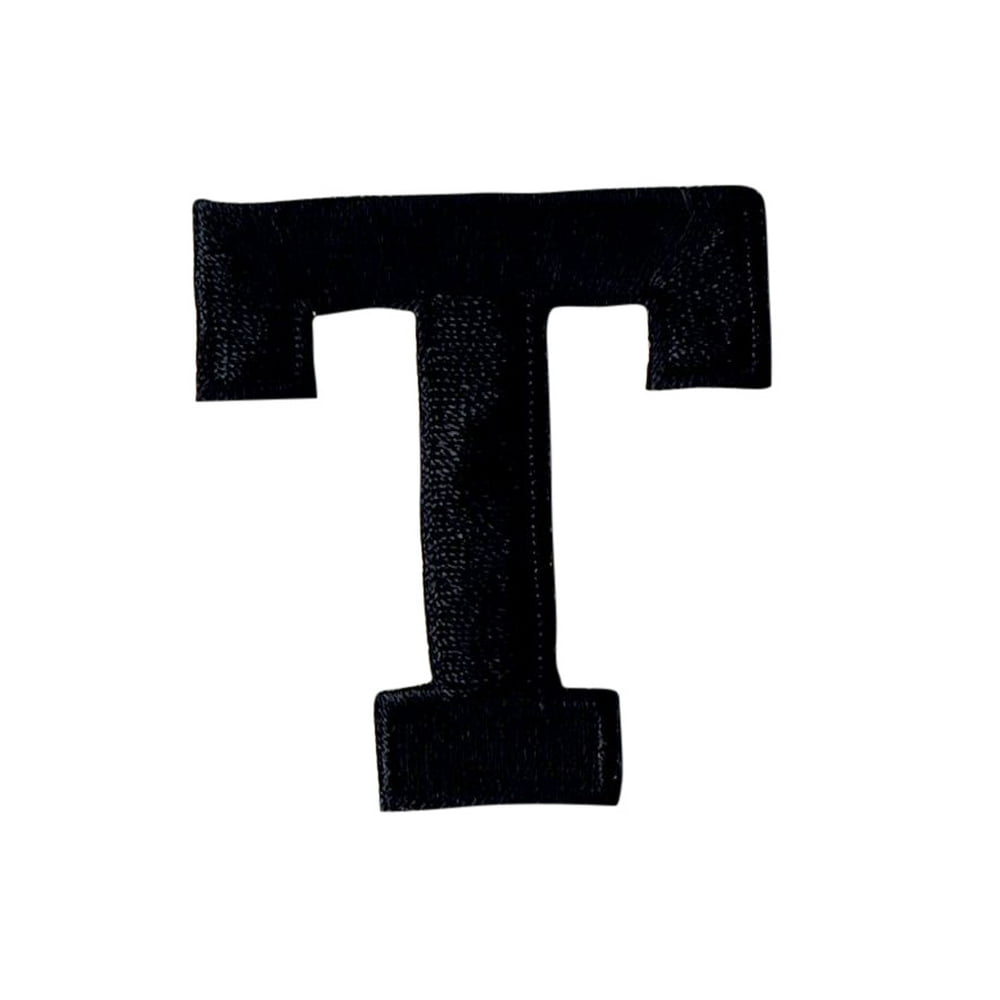 Alphabet Letter - T - Color Black - 2" Block Style - Iron On ...