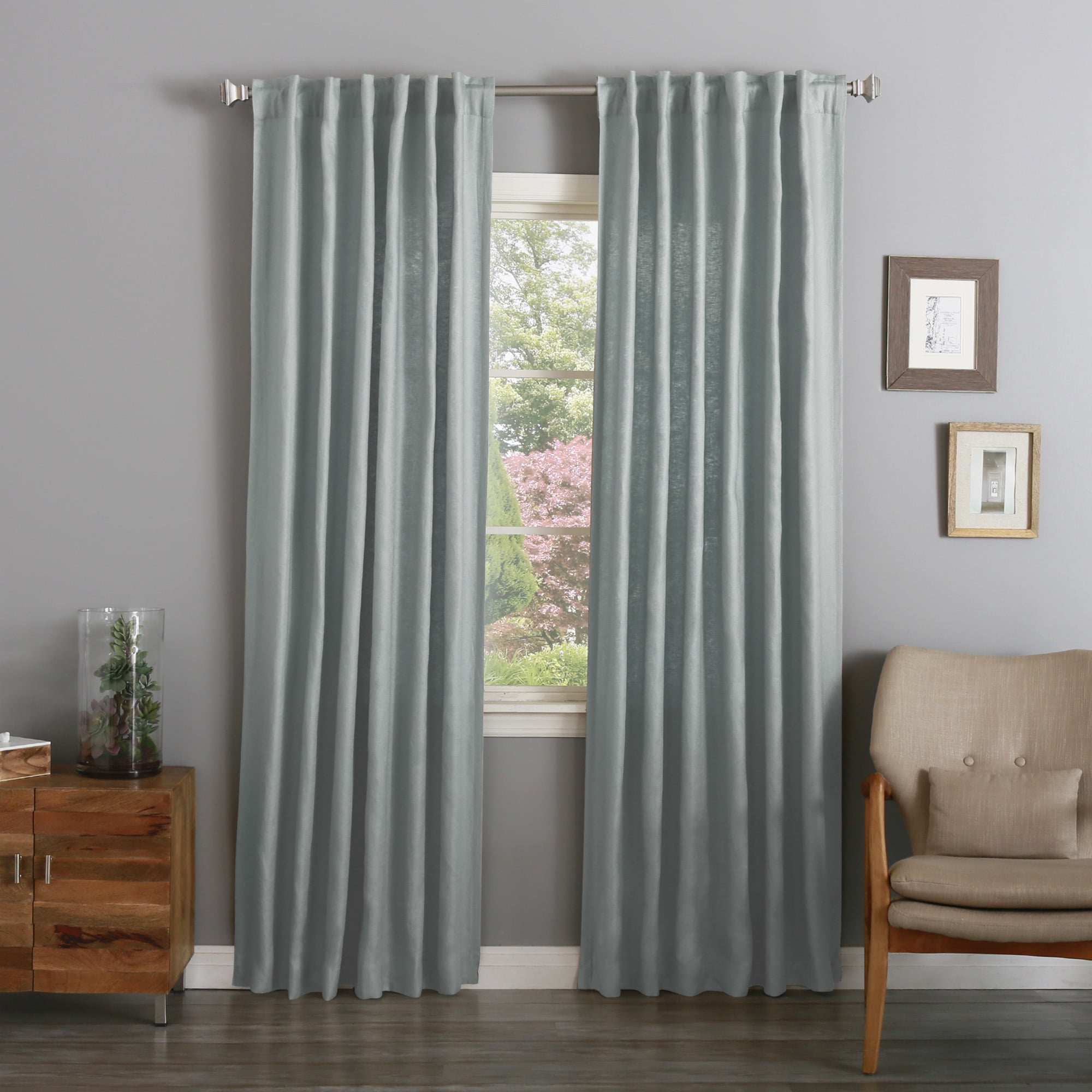 Quality Home Color Textured Linen Back Tab/ Rod Pocket Curtains ...