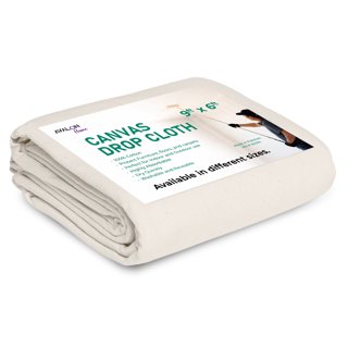 Canvas Drop Cloth 4x5 ft Pack of 1 - Odourless Painters Drop Cloth for ...