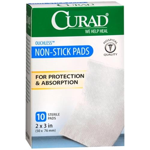Curad Non-Stick Pads 2" X 3" 10 Each (Pack of 3) - Walmart.com ...