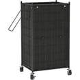 Laundry Hamper with Wheels,Metal Wire Frame Rolling Laundry Basket with ...