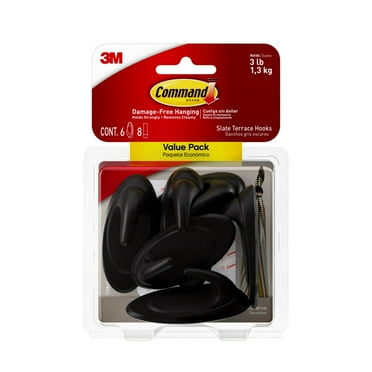 Command Small Stainless Steel Metal Hooks, 6 Hooks, 8 Strips/Pack ...