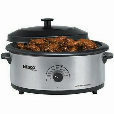 Nesco 6 Qt. S/Steel Roaster, Nescote Non-Stick Cookwell - Walmart.com ...