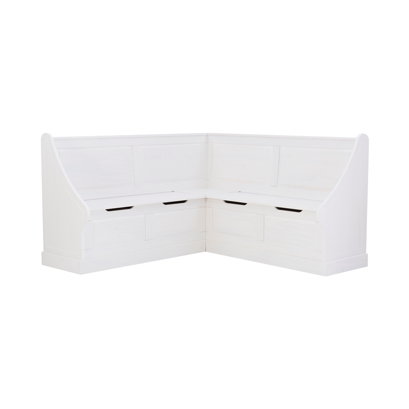 Riverbay Furniture Corner Wood Breakfast Nook Set in White - Walmart ...