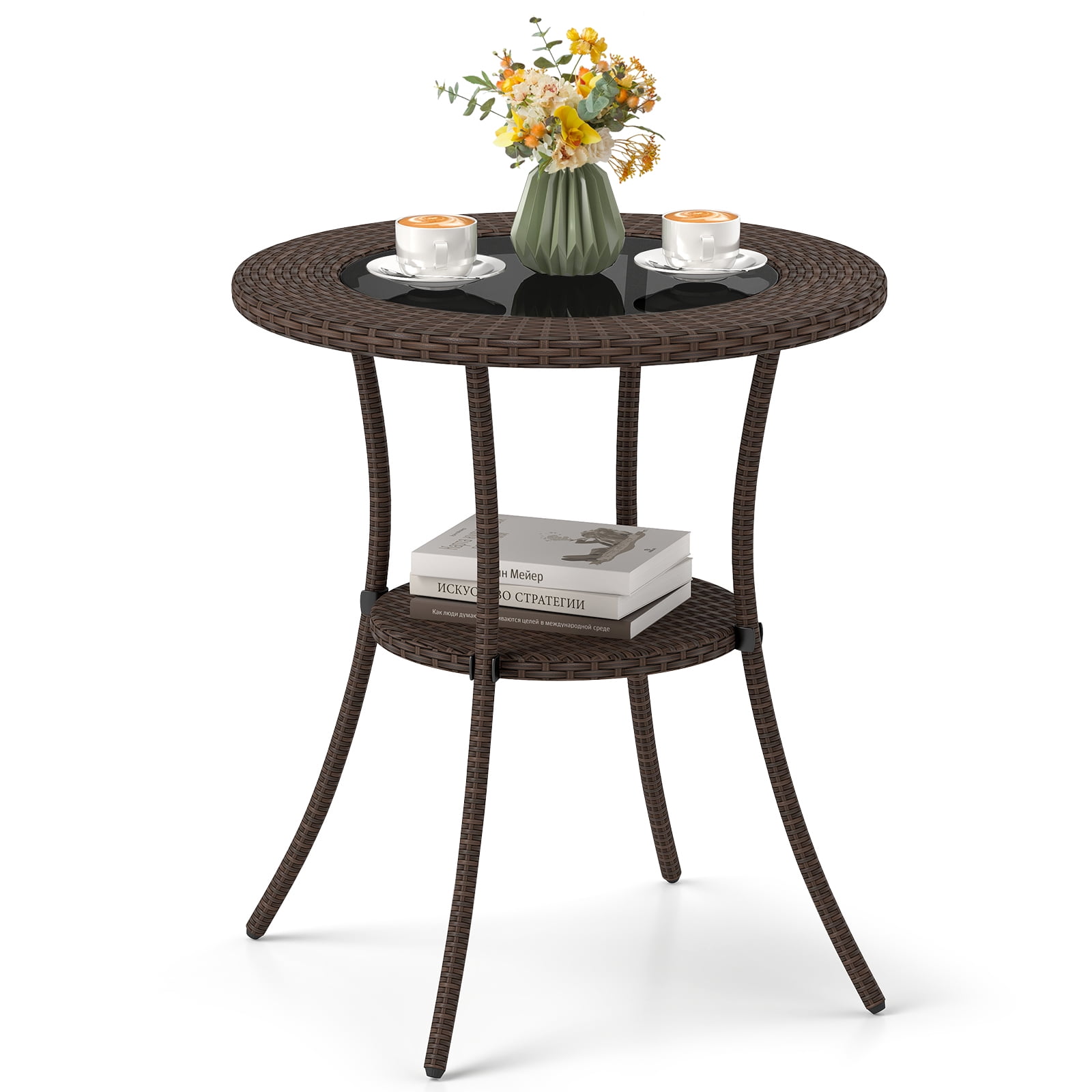 Click here for Patiojoy Outdoor Side Table With Storage Pe Wicker... prices
